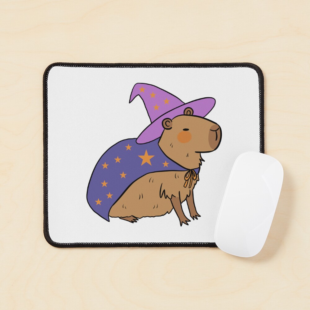 "Cute wizard capybara halloween capybara illustration " Sticker for ...
