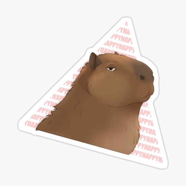 "Very happy capybara" Sticker for Sale by FeverDreamFox | Redbubble