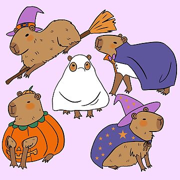 "Cute halloween capybaras pack " Sticker for Sale by Yarafantasyart ...