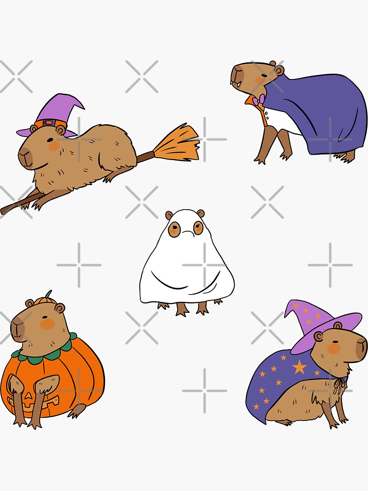 "Cute halloween capybaras pack " Sticker for Sale by Yarafantasyart ...
