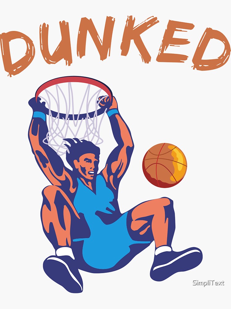 "Score Big with Our Dunked Basketball Player" Sticker for Sale by ...