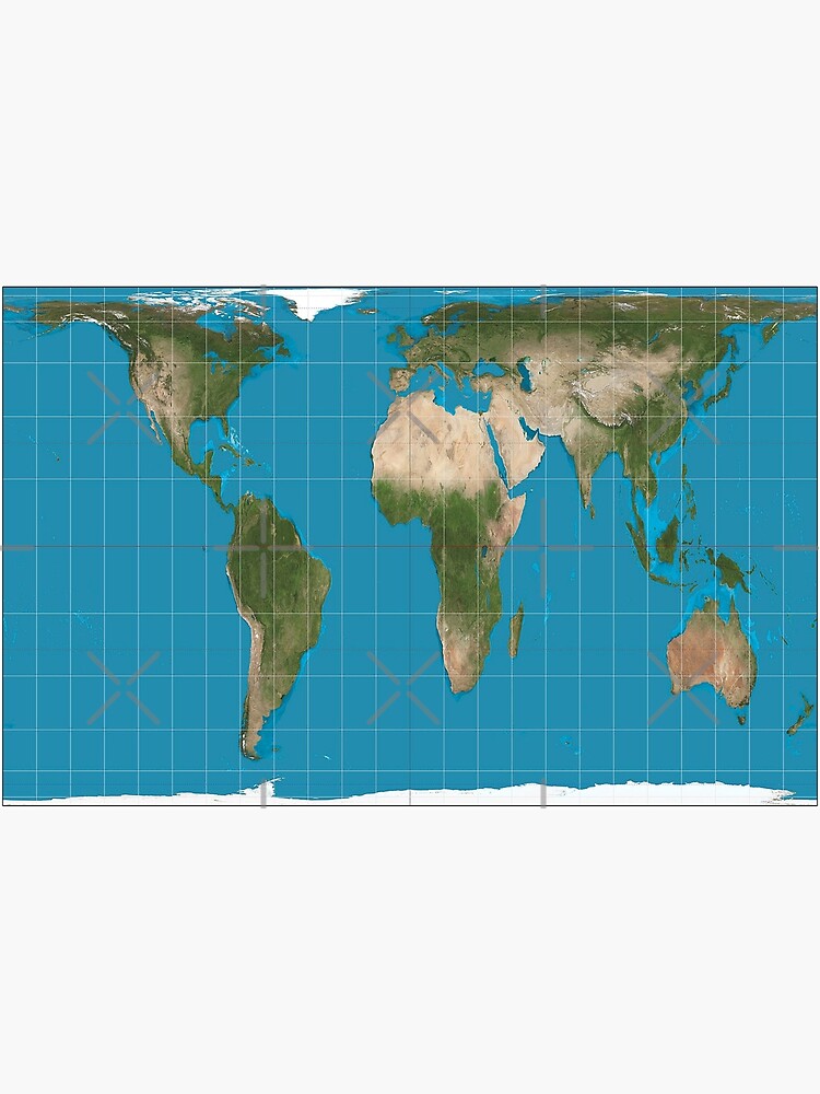 Gall Peters Projection World Map Poster Premium Matte Vertical Poster ...