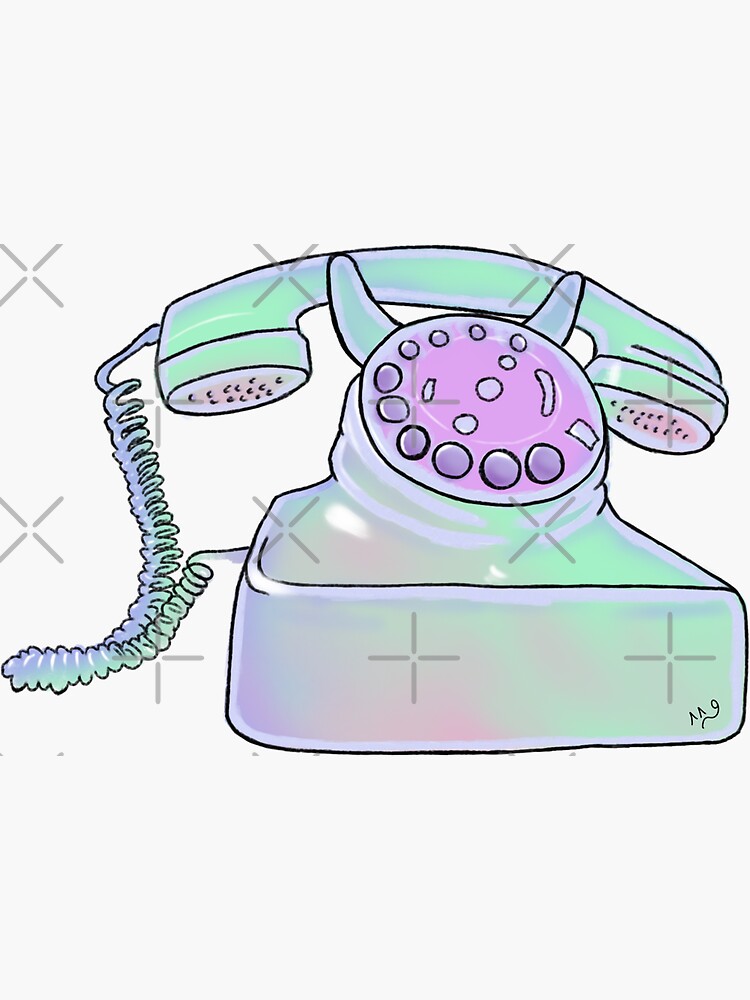 "vintage telephone" Sticker by mixxamatis | Redbubble