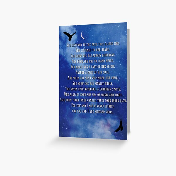 "Pagan Wicca Inspired Happy Birthday with Crescent Moon Ravens Poem ...