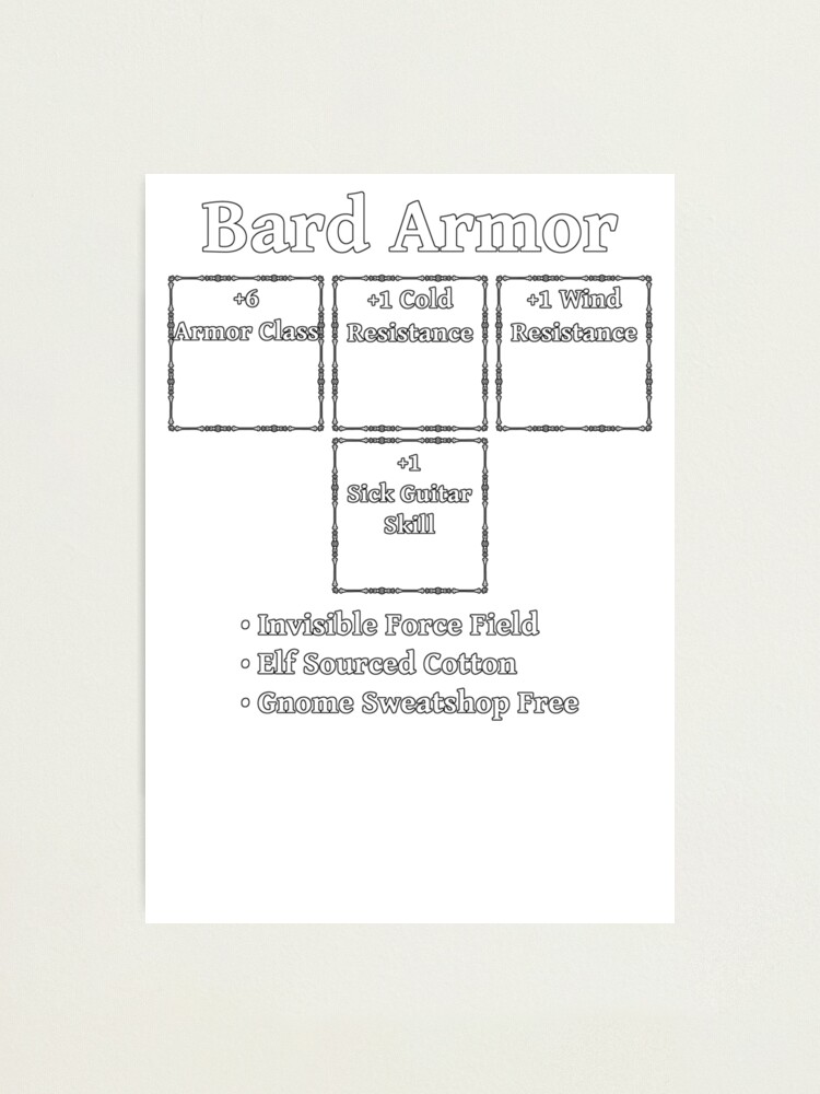 "Bard Armor: Role Playing DND 5e Pathfinder RPG Tabletop RNG ...