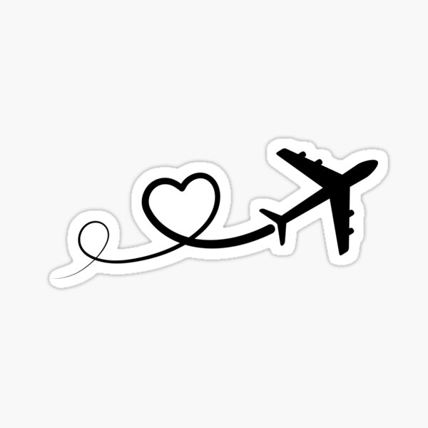 "heart and airplane travel lover" Sticker for Sale by Haruka25 | Redbubble