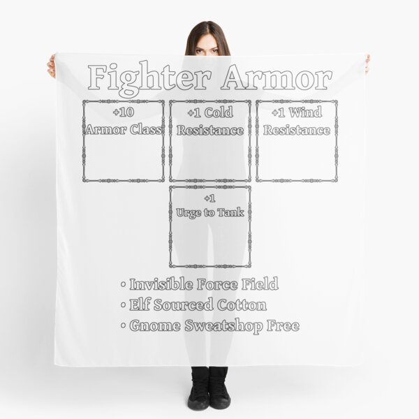 "Fighter Armor: Role Playing DND 5e Pathfinder RPG Tabletop RNG" Scarf ...