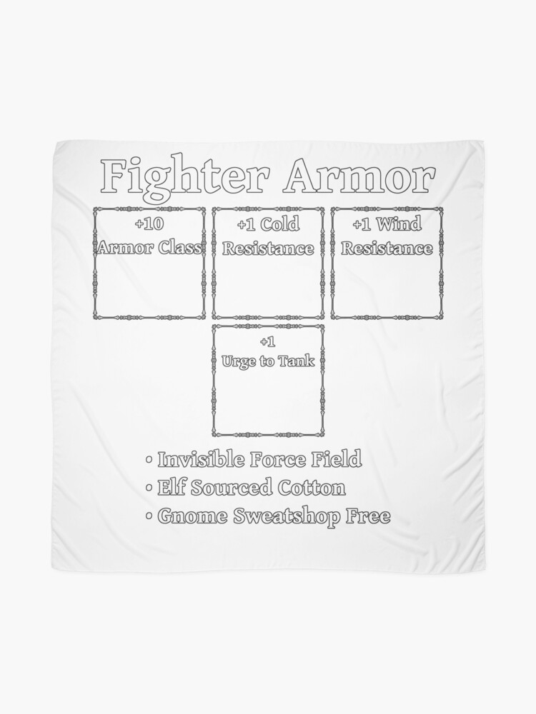 "Fighter Armor: Role Playing DND 5e Pathfinder RPG Tabletop RNG" Scarf ...