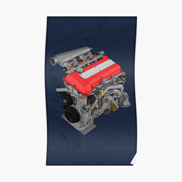 "SR20 Engine" Poster for Sale by ArtyMotive | Redbubble