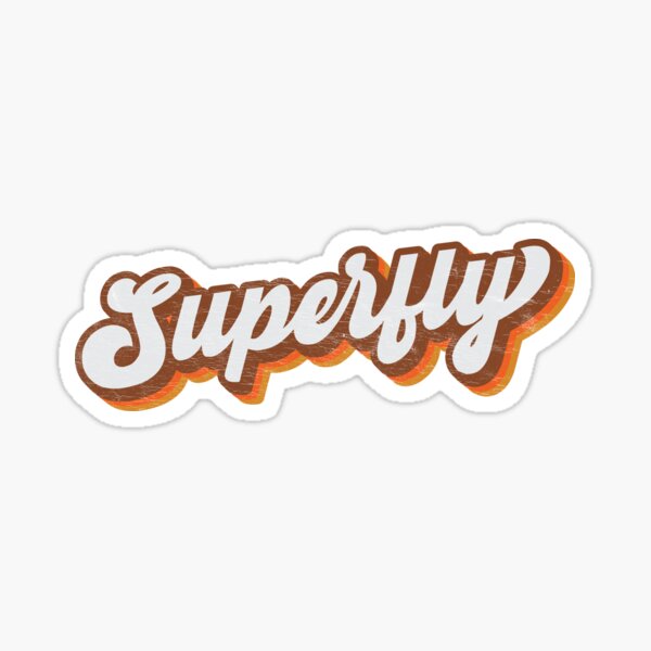 "Superfly - Vintage Retro 70s Font Design" Sticker for Sale by ...