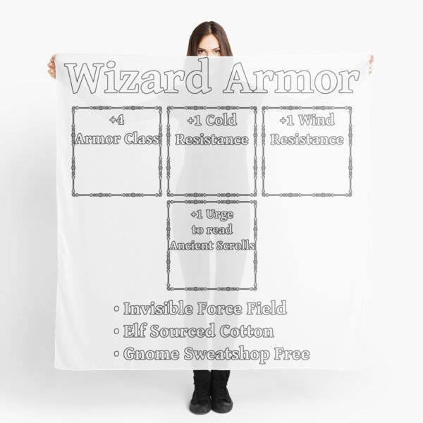 "Wizard Armor: Role Playing DND 5e Pathfinder RPG Tabletop RNG" Scarf ...