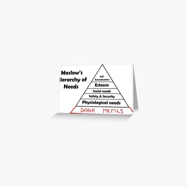 "Maslow's Hierarchy of Dank Memes" Greeting Card by money4yeezys ...