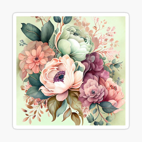 "art: Pastel Blooms" Sticker for Sale by GO0BER | Redbubble