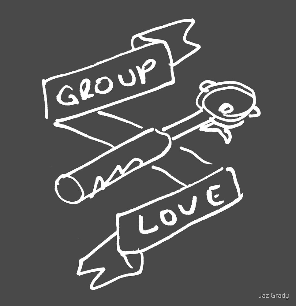 "Group Love - Free Draw - White and Black Edition" by Jaz Grady | Redbubble