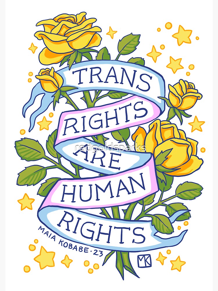 "Trans Rights Are Human Rights " Sticker for Sale by redgoldsparks ...