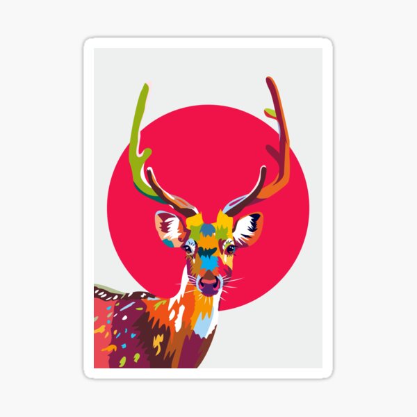 "Deer Pop Art Nara" Sticker for Sale by eekkiii | Redbubble