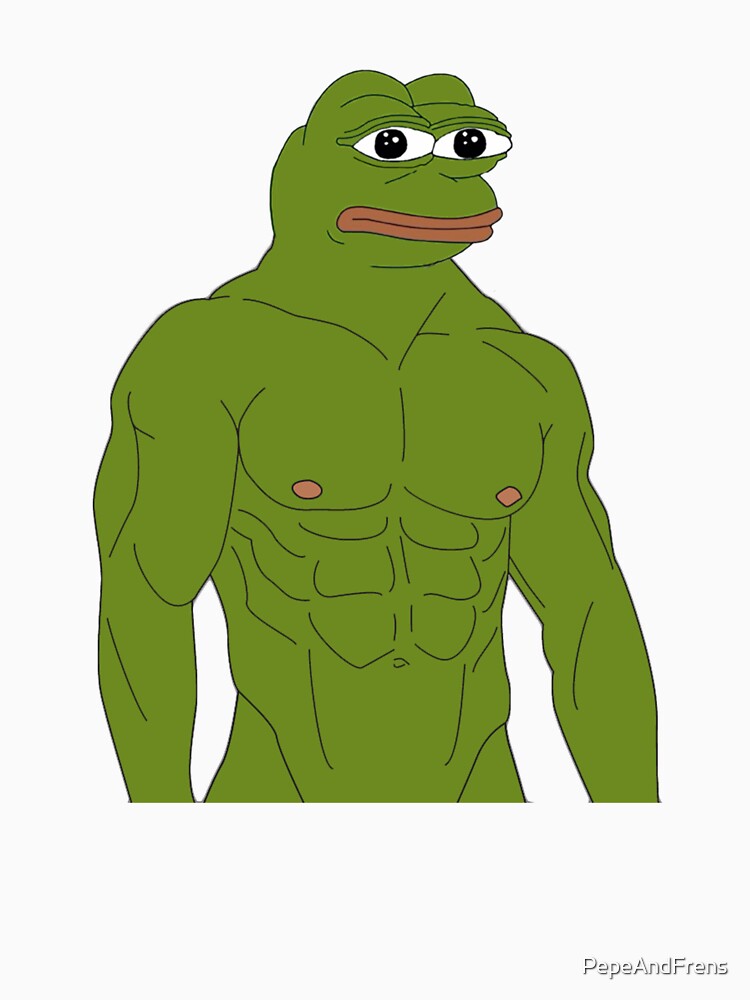 "Ripped Pepe the Frog with muscles meme" T-shirt for Sale by PepeAndFrens | Redbubble | pepe the ...