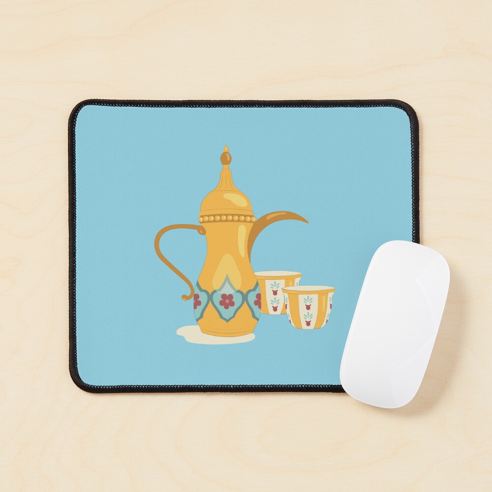"Arabic Coffee Cups and Dallah Illustration" Sticker for Sale by minki ...