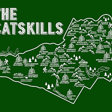 "The Catskills Map Art" Poster for Sale by fiberandgloss | Redbubble