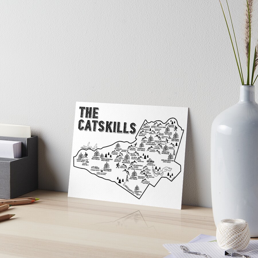 "The Catskills Map Art" Poster for Sale by fiberandgloss | Redbubble