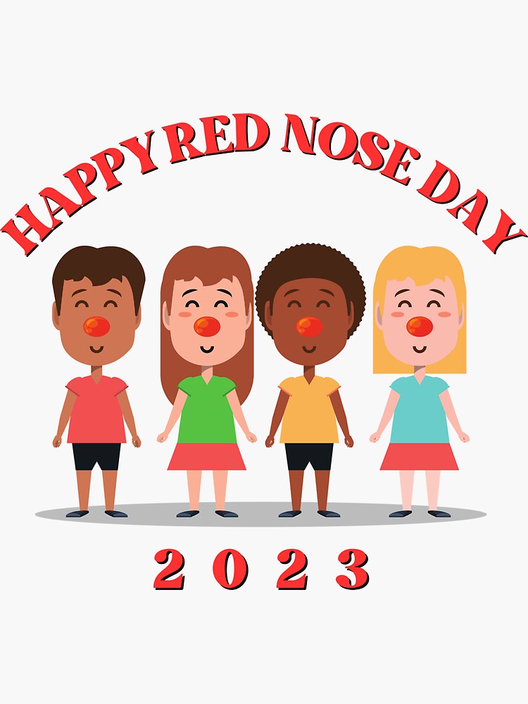 "Happy red nose day " Sticker for Sale by ardianSZ-studio | Redbubble