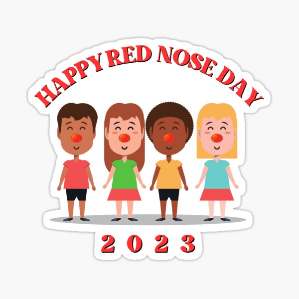 "Happy red nose day " Sticker for Sale by ardianSZ-studio | Redbubble