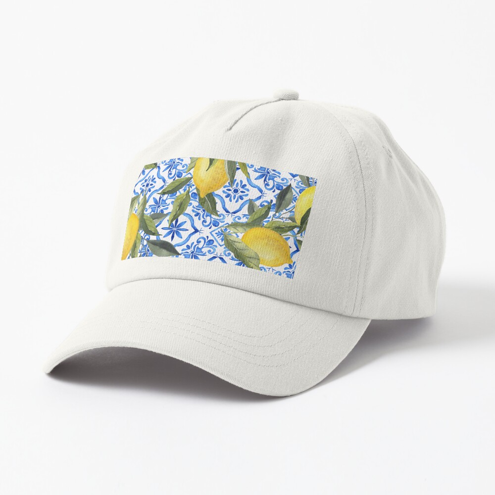 "Lemons on Blue Tiles" Sticker for Sale by Tired-Starling | Redbubble