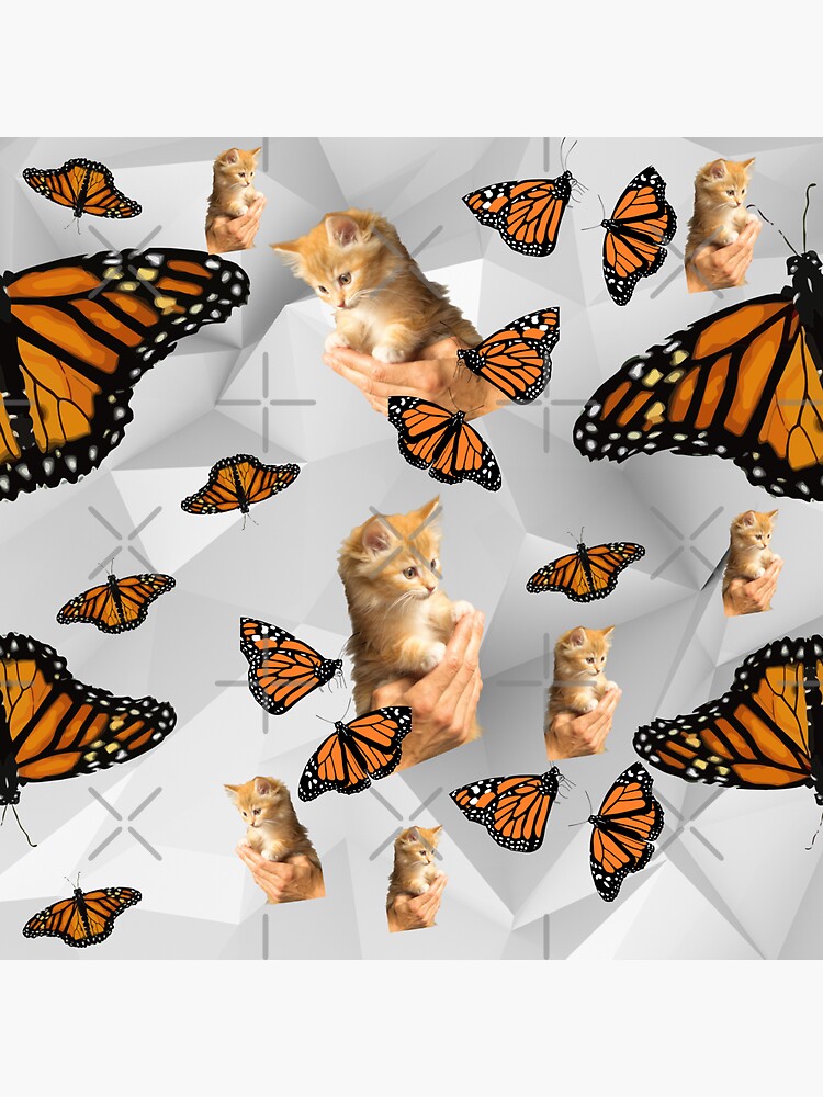 "The Monarch Butterfly Pics, A Butterfly and Cats Pattern" Sticker for ...