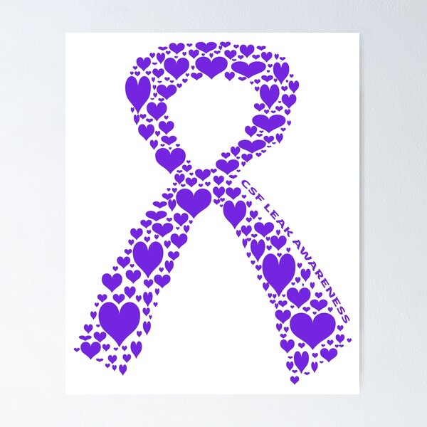 "CSF Leak Awareness Ribbon of Hearts" Poster for Sale by TheJadeCat ...