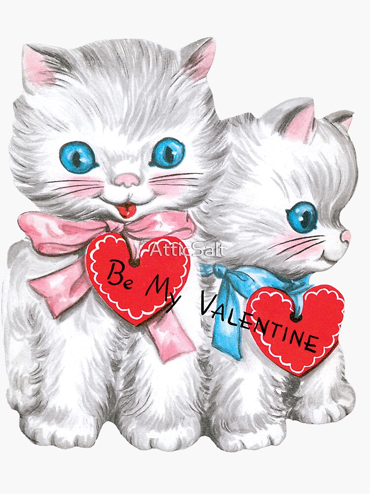 "Valentine Cats" Sticker by AtticSalt | Redbubble
