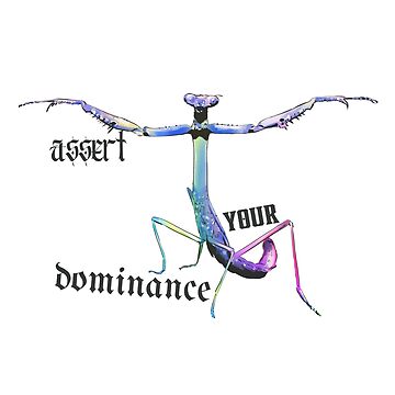 "T-pose: Assert Your Dominance | Praying Mantis Meme" Sticker for Sale ...