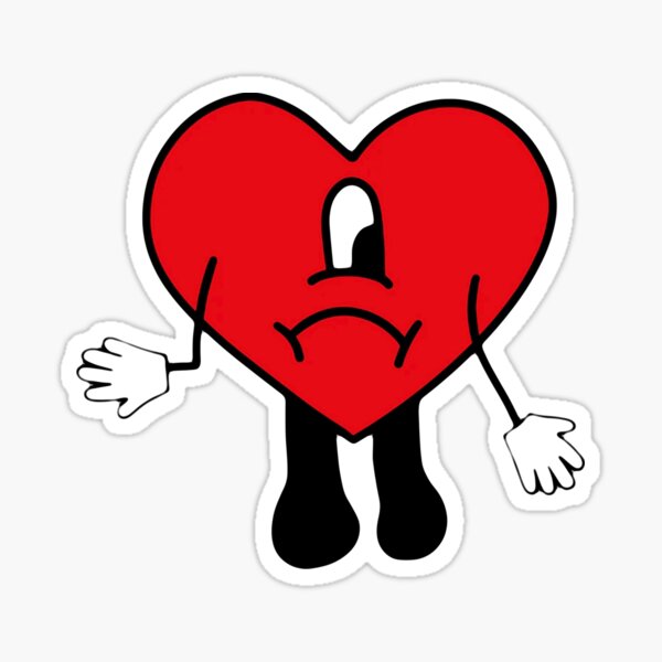 "Bad bunny heart" Sticker for Sale by BDealz | Redbubble
