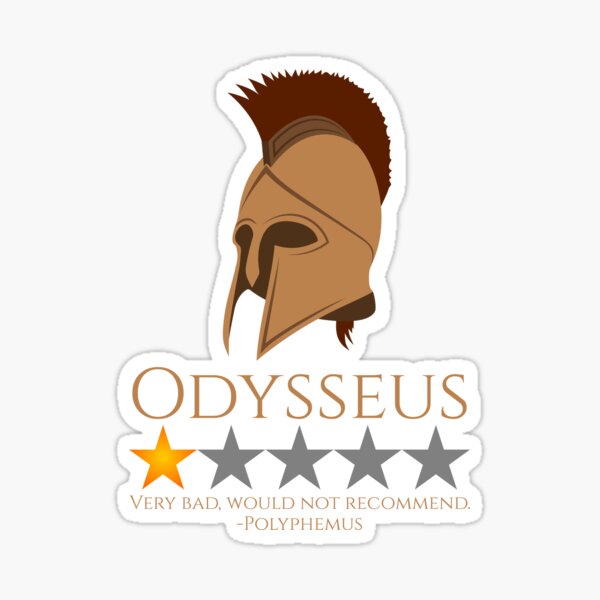 "Odysseus - Ancient Greek Mythology Meme - Polyphemus" Sticker for Sale ...