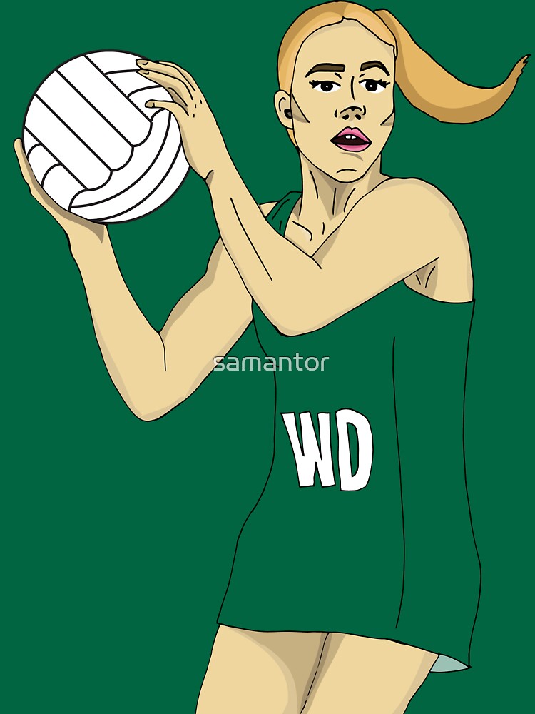 "Wing Defence GREEN" T-shirt for Sale by samantor | Redbubble | netball ...