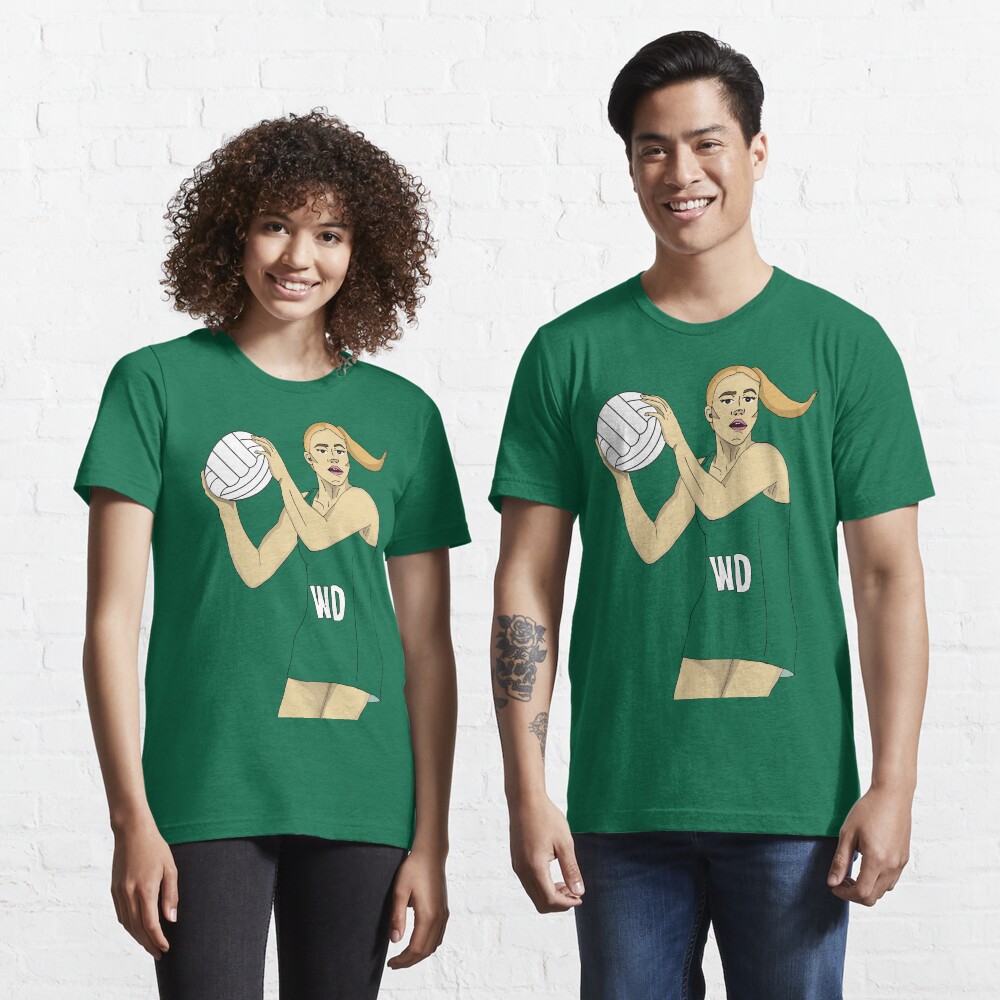 "Wing Defence GREEN" T-shirt for Sale by samantor | Redbubble | netball ...