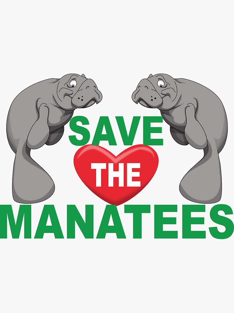 "Save the Manatees" Sticker for Sale by wickedcartoons | Redbubble