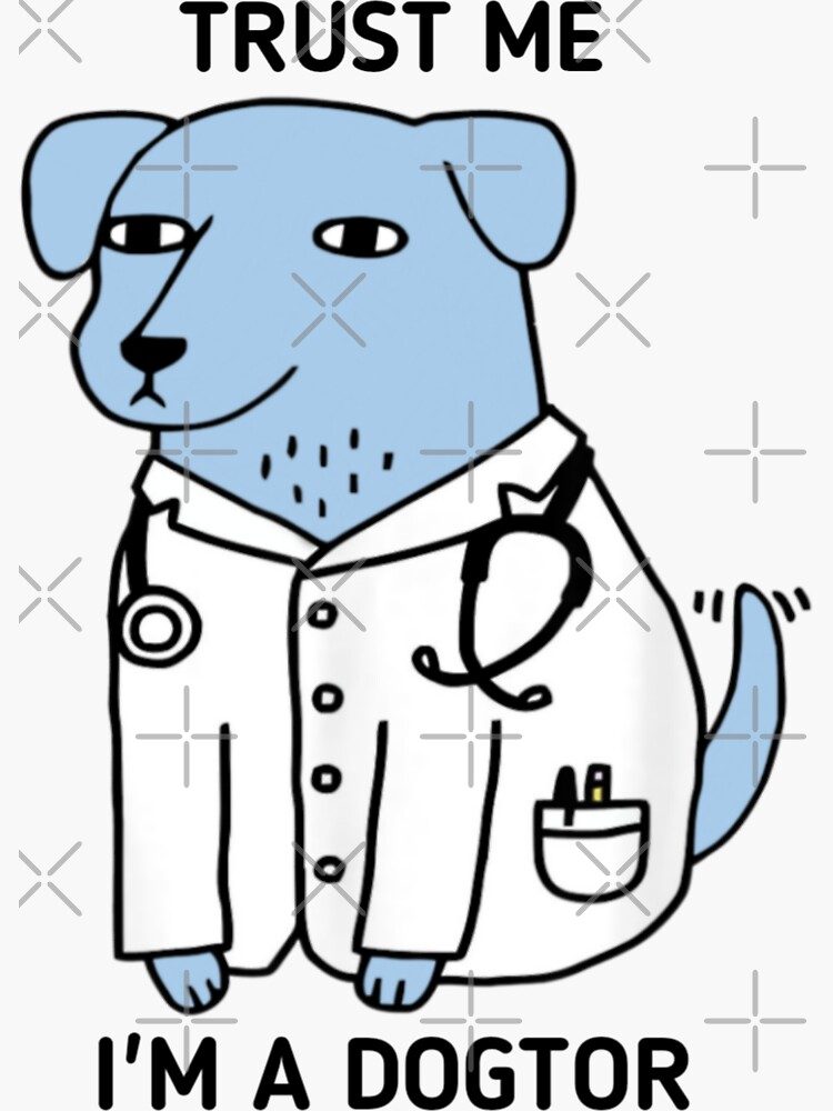 "Dogtor Travel Coffee Funny Dogtor Dog" Sticker for Sale by Artstare ...