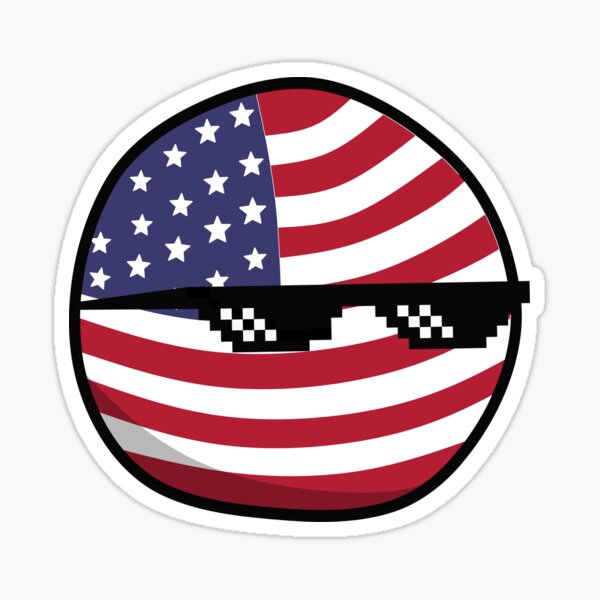 "USA Countryballs With Pixel Glasses" Sticker by OlDesigner | Redbubble