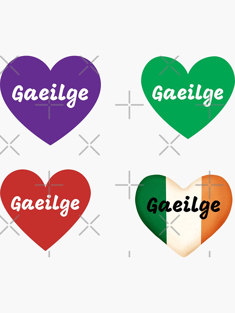 "Gaeilge Irish Language Love heart sticker pack" Sticker for Sale by ...