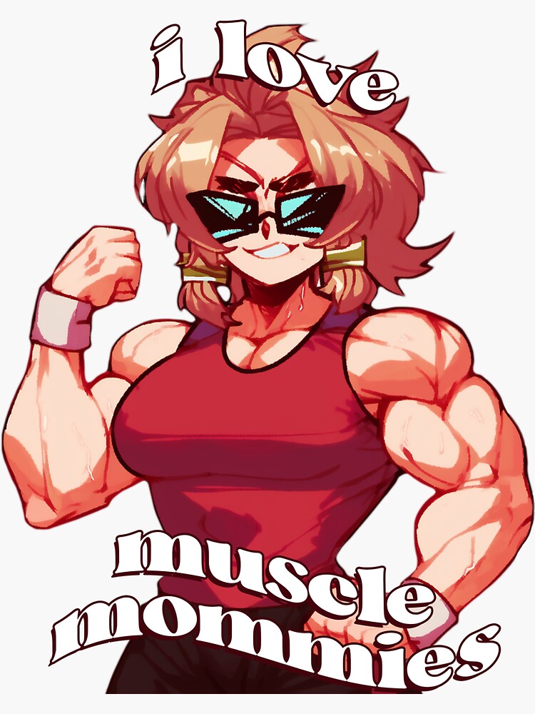 "I Love Muscle Mommies Anime Design" Sticker for Sale by sodiepops ...