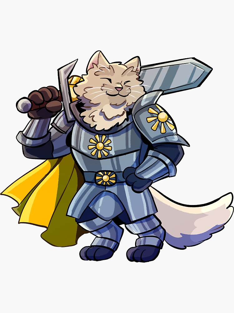 "Paladin Cat" Sticker for Sale by Missakat | Redbubble