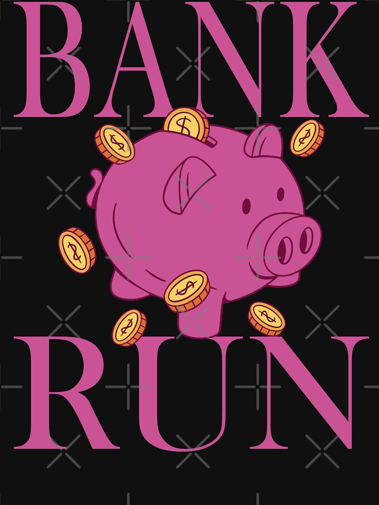 "Bank Run Cash Money Banks Funny Banking Design Banker Design" T-shirt ...