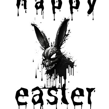 "Black And White Goth Happy Easter Creepy Bunny" Sticker for Sale by ...