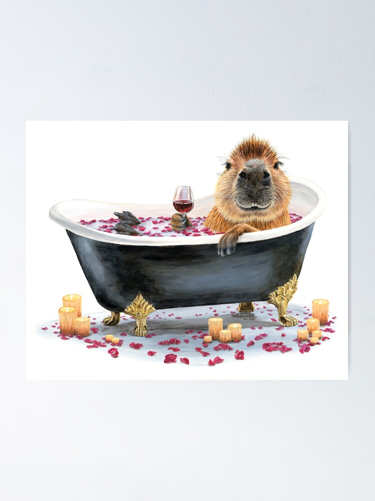 "Happy Cappy Bath" Poster for Sale by HollySimental | Redbubble