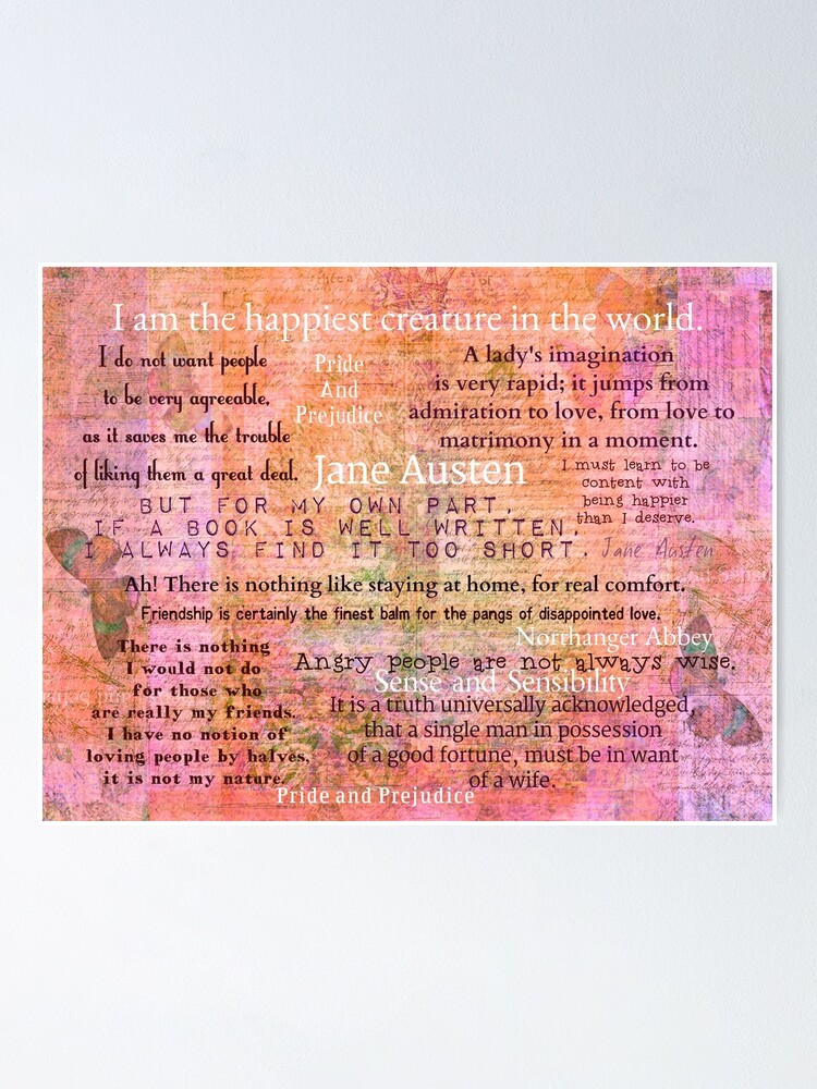 "Jane Austen quotes " Poster by goldenslipper | Redbubble