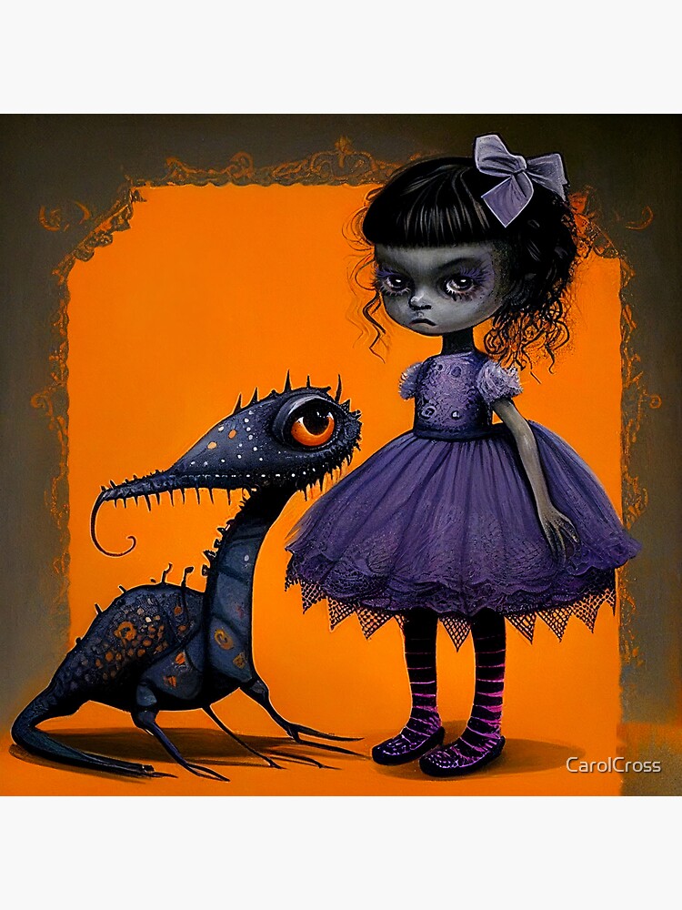 "Cute and Scary Goth Character Witchy Goth Creepy Cute Girl" Sticker ...