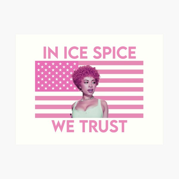 "Pink Ice Spice In Ice Spice We Trust Flag" Art Print for Sale by ...