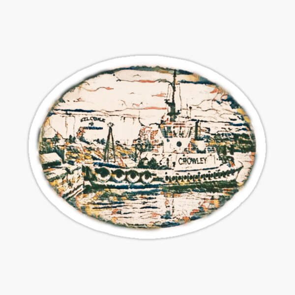 "Crowley tugboat of Foss Tugboat in the Puget Sound" Sticker for Sale ...