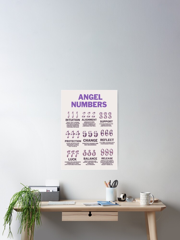 "ANGEL NUMBER CHART " Poster for Sale by DiscoVibes | Redbubble
