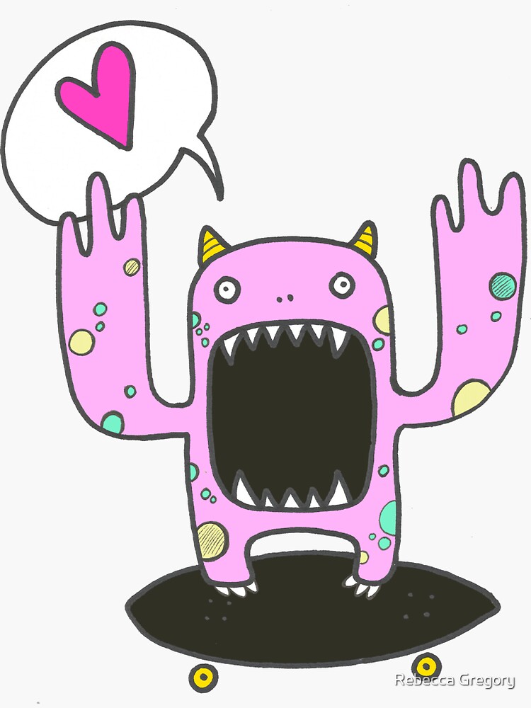 "Skate monster" Sticker by Jeremythepirate | Redbubble